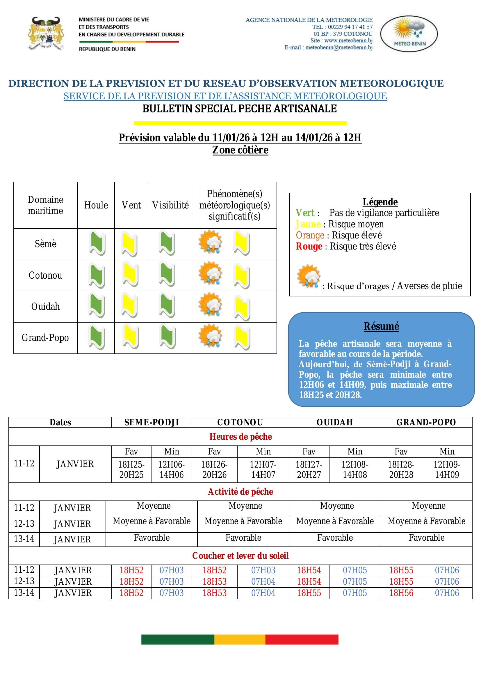 Bulletin Spécial Pêche du 11 janvier 2026